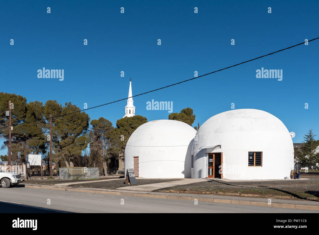 SUTHERLAND, SOUTH AFRICA, AUGUST 8, 2018: A street scene, with the ...