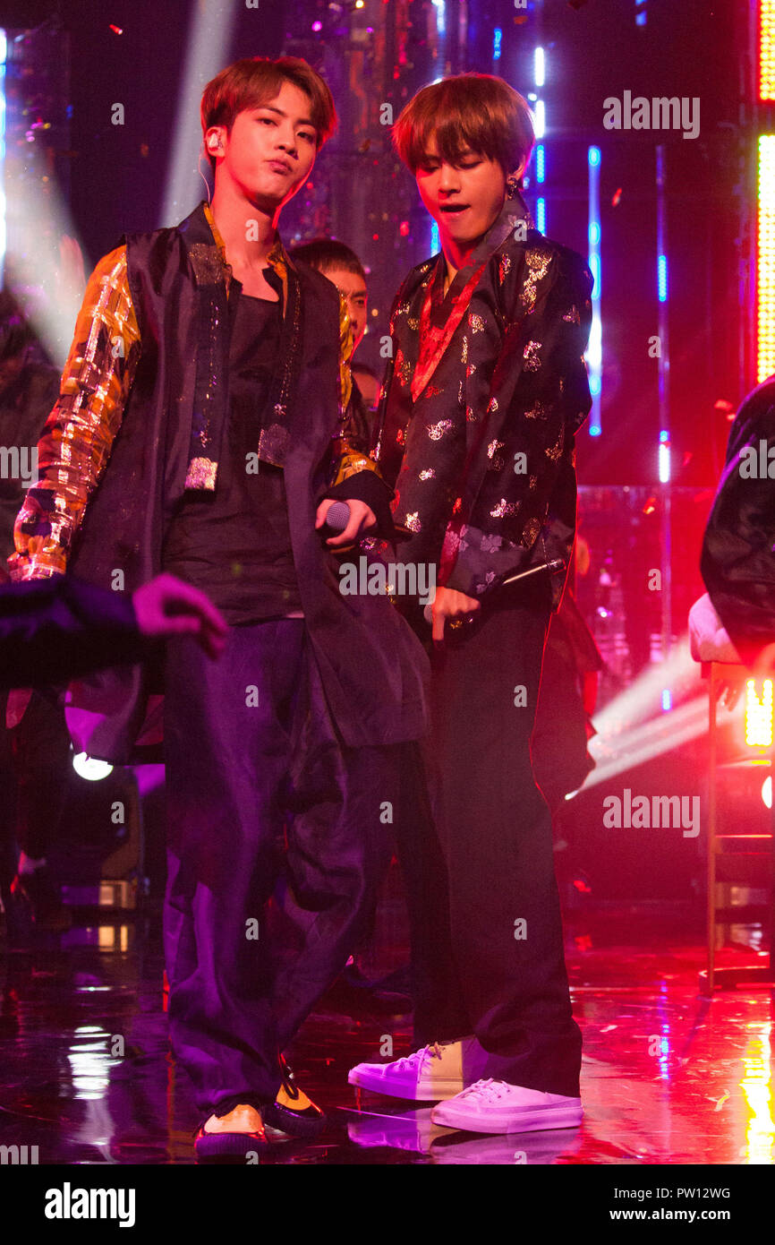 Boyband BTS performing during the filming of the Graham Norton Show at ...