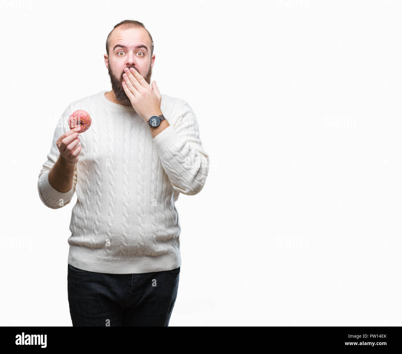 Covering mouth while eating Cut Out Stock Images & Pictures - Alamy