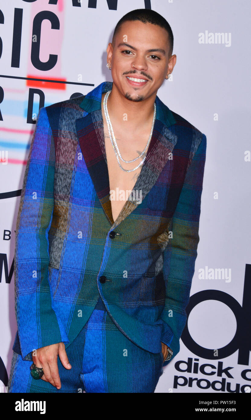Evan Ross attends the 2018 American Music Awards at Microsoft Theater ...