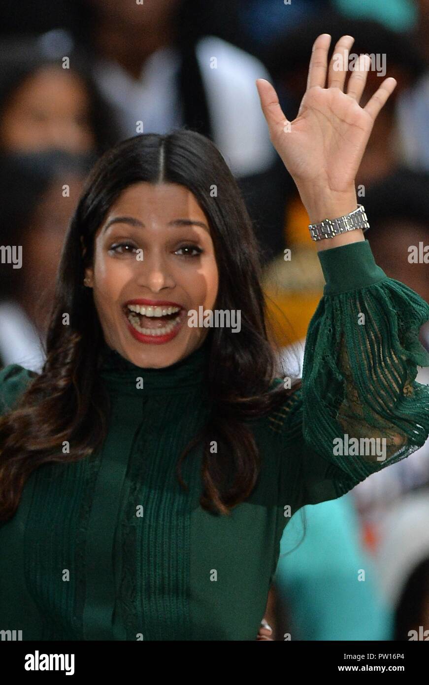 New York, NY, USA. 11th Oct, 2018. Freida Pinto at a public appearance ...