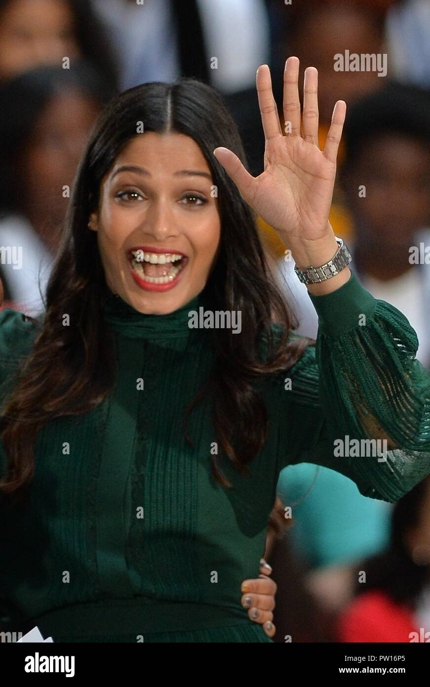 New York, NY, USA. 11th Oct, 2018. Freida Pinto at a public appearance ...