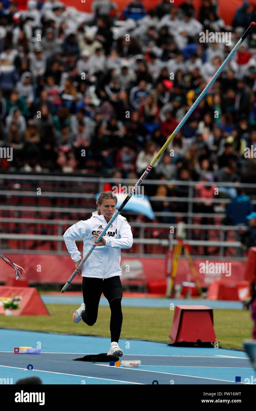 Buenos Aires, Argentina. 11th Oct, 2018. German pole vaulter Leni ...