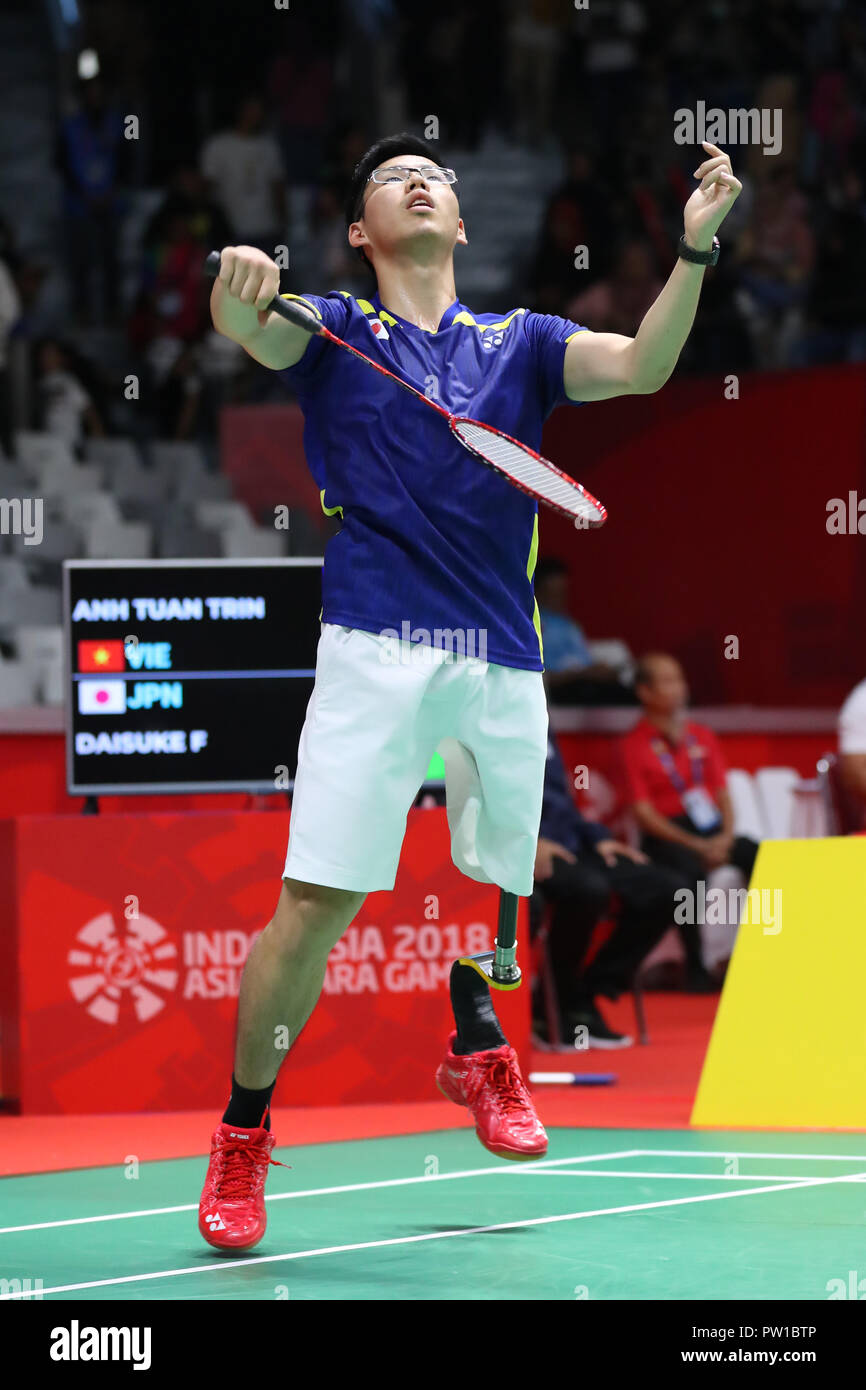 Jakarta, Indonesia. 11th Oct, 2018. Daisuke Fujihara (JPN) Badminton ...