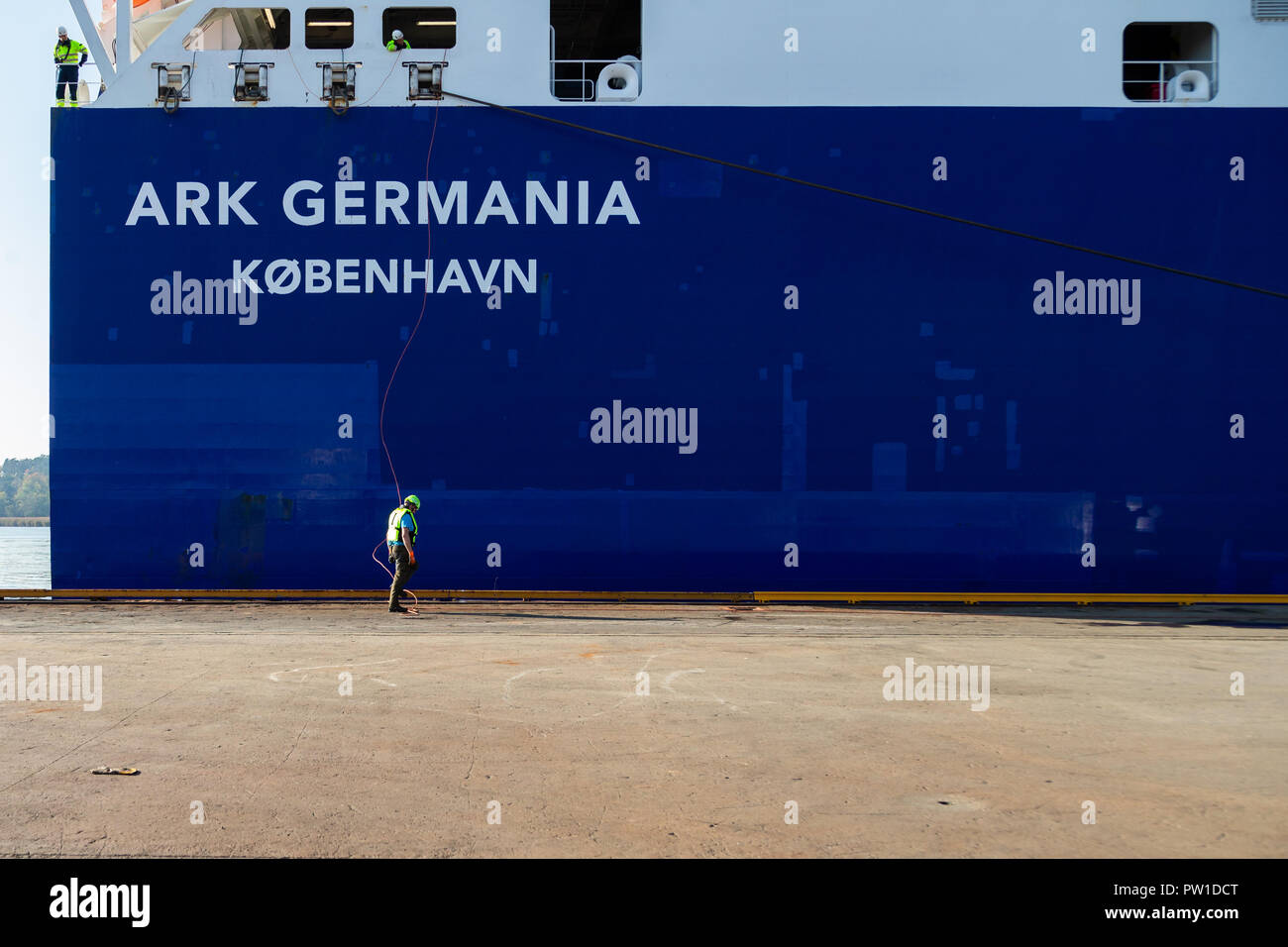 Fredrikstad, Norway. 11th Oct, 2018. The RoRo ship "ARK GERMANIA ...
