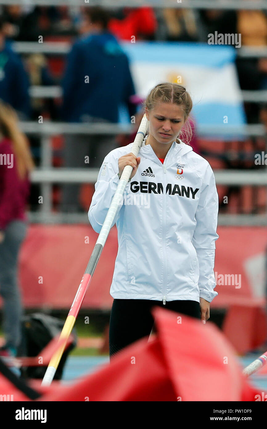 Buenos Aires, Argentina. 11th Oct, 2018. German pole vaulter Leni ...