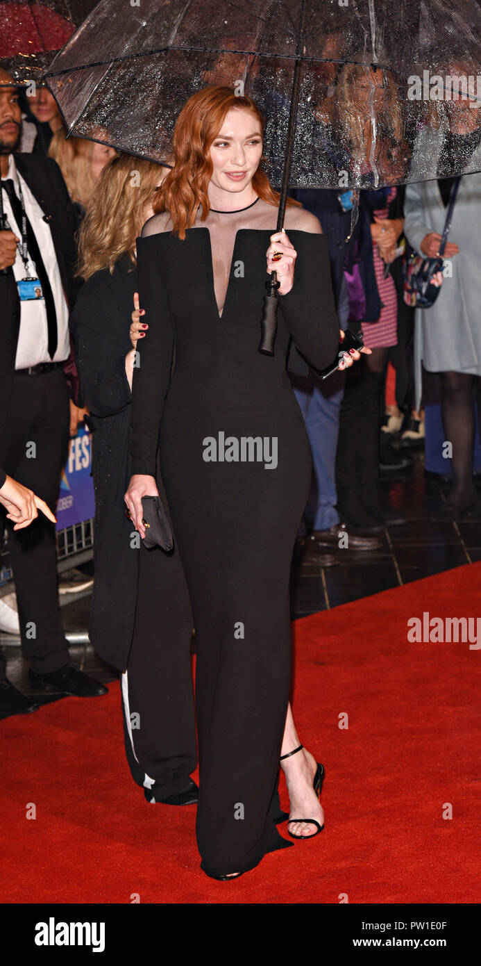 London, UK. 11th Oct 2018. Eleanor Tomlinson at the 62nd BFI London ...