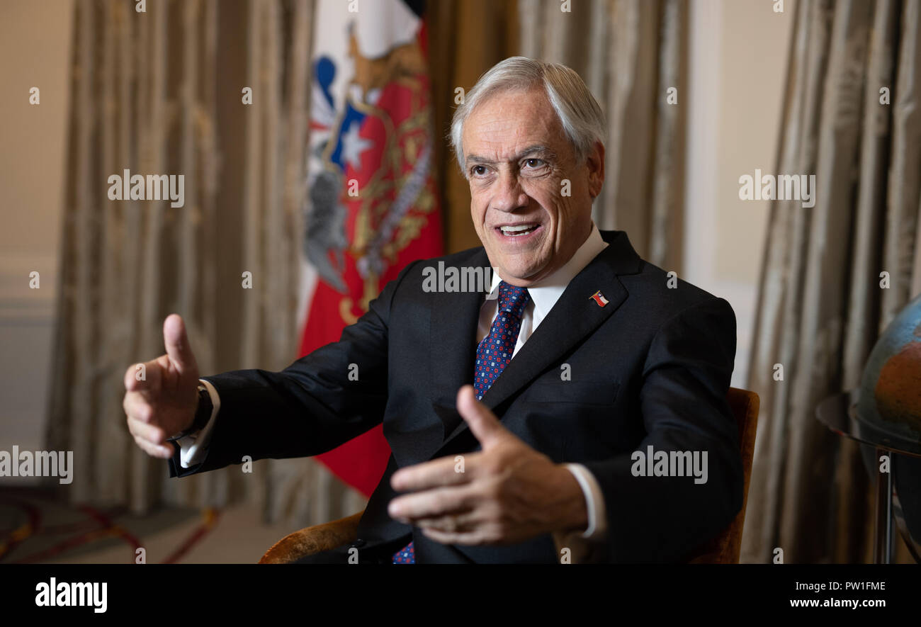 11 October 2018, Hamburg: Sebastian Pinera, President of Chile ...