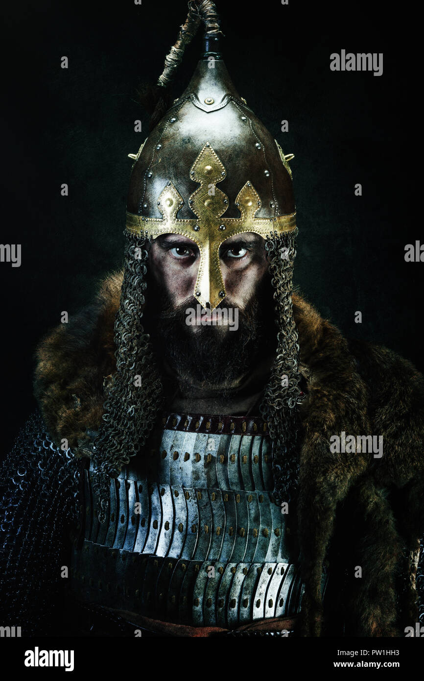 Viking: Portrait of a medieval warrior Stock Photo - Alamy
