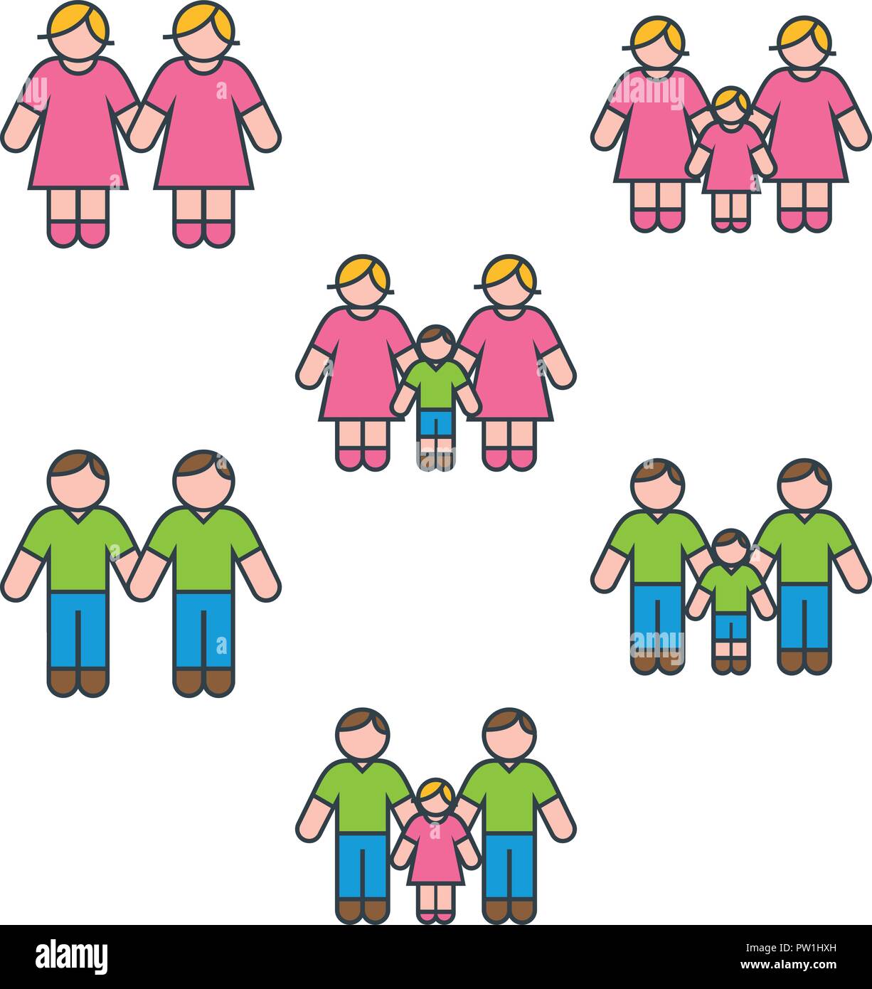 Gay boy and parents illustration hi-res stock photography and images ...