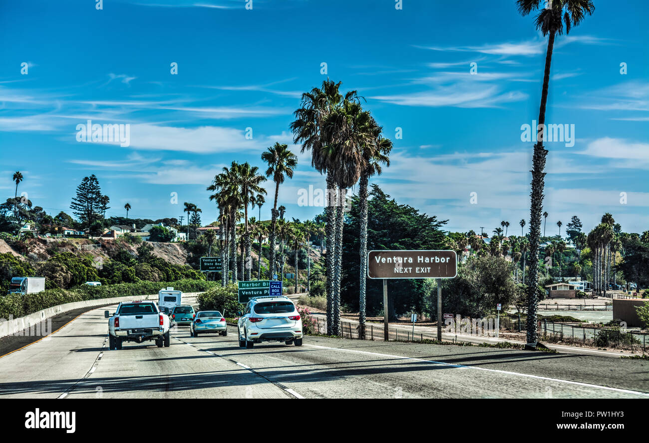 Traffic on 101 freeway in Los Angeles Stock Photo - Alamy