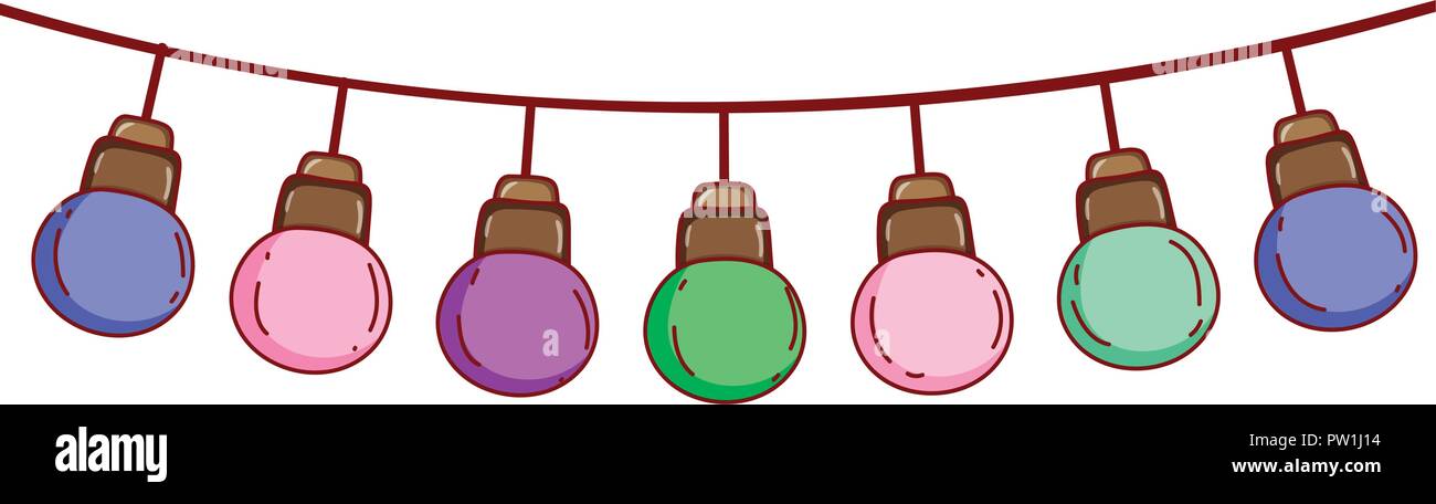 lights hanging party frame cartoon Stock Vector Image & Art - Alamy