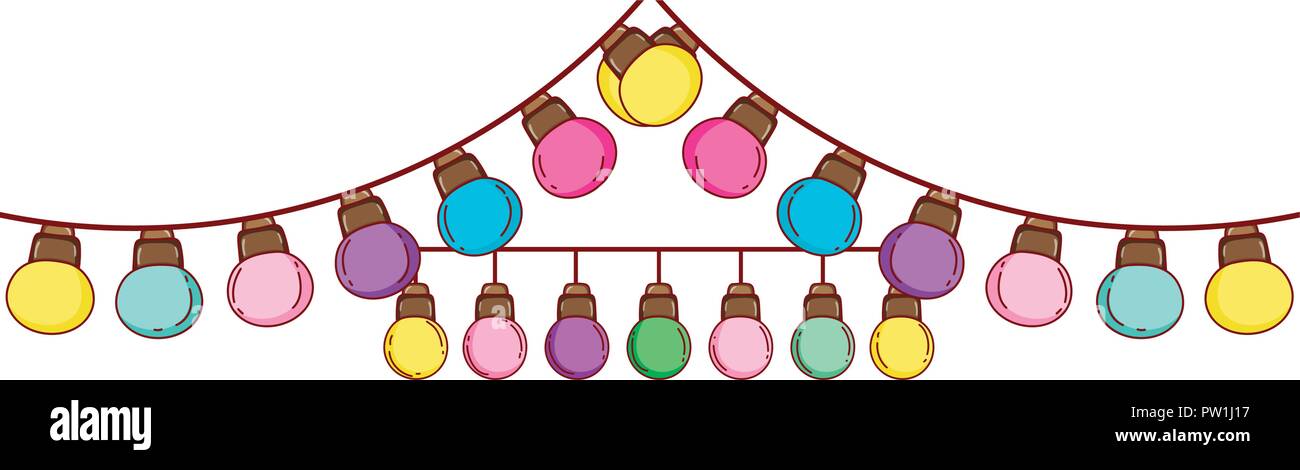 lights hanging party frame cartoon Stock Vector Image & Art - Alamy