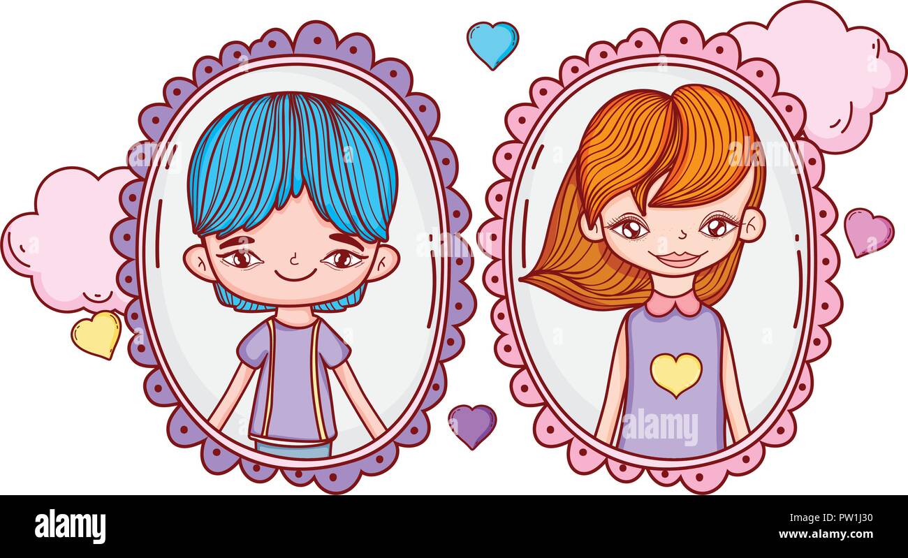 Cute boy and girl cartoons Stock Vector Image & Art - Alamy
