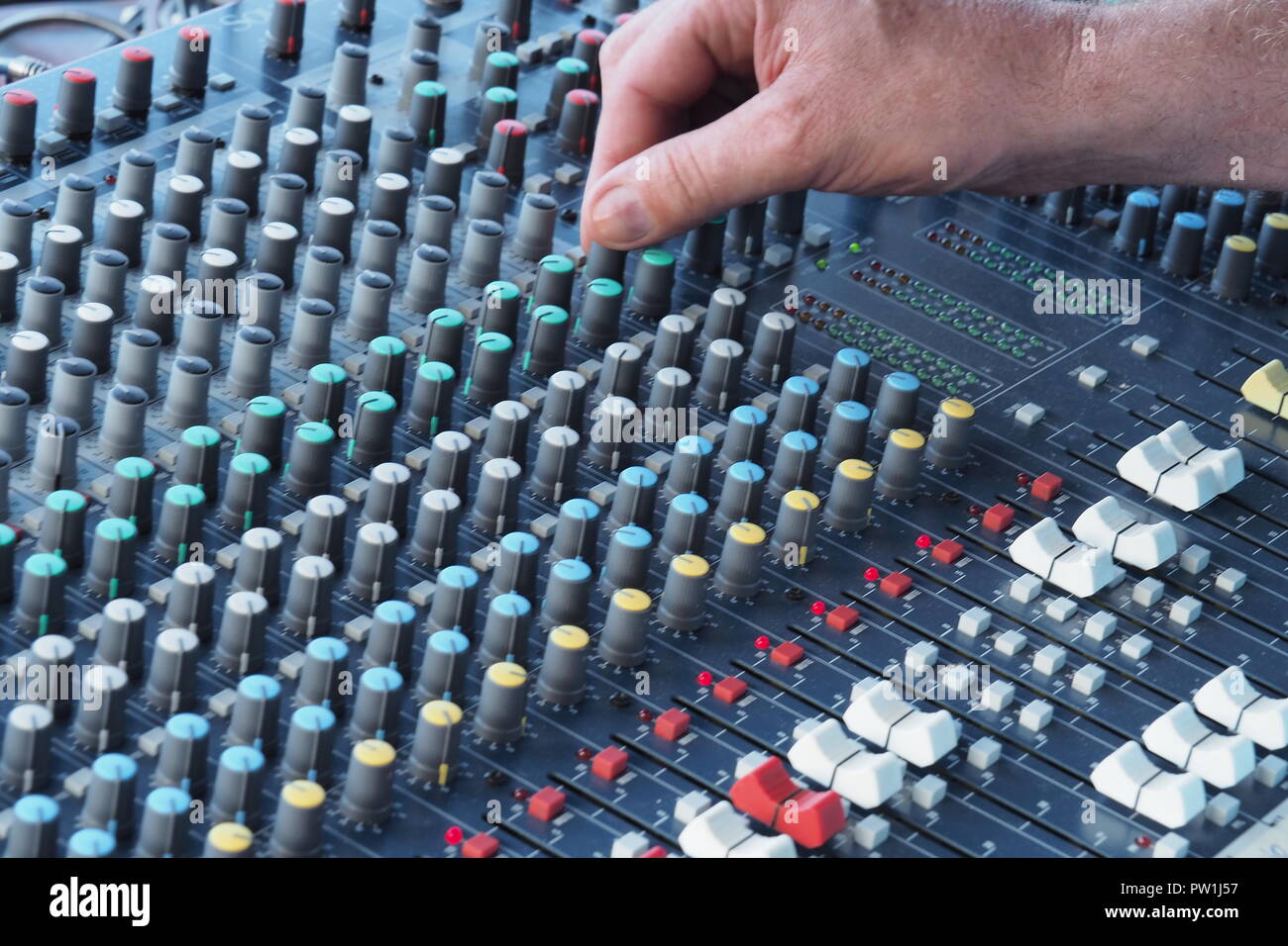 acoustic work at the console, acoustics console Stock Photo - Alamy