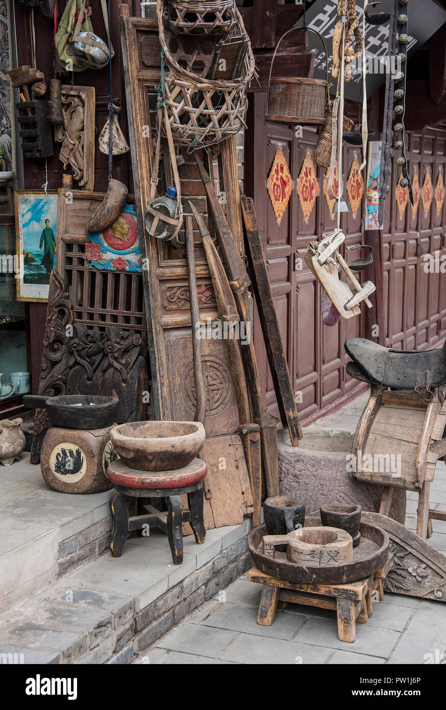 An ancient shop in the historical town of Dali, Yunnan Province. China ...