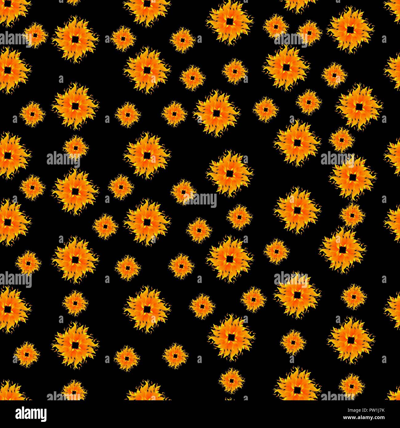 Seamless Pattern with Summer Sun Shapes. Vector Illustration. Flat ...