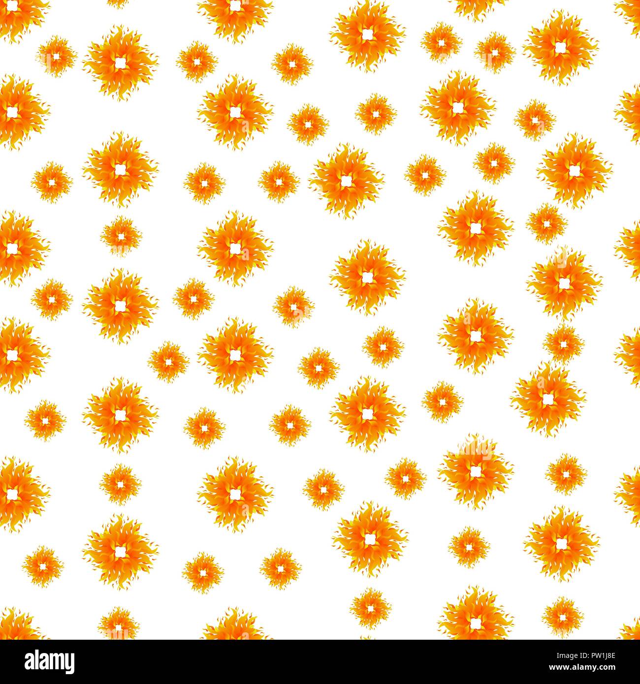 Seamless Pattern with Summer Sun Shapes. Vector Illustration. Flat ...