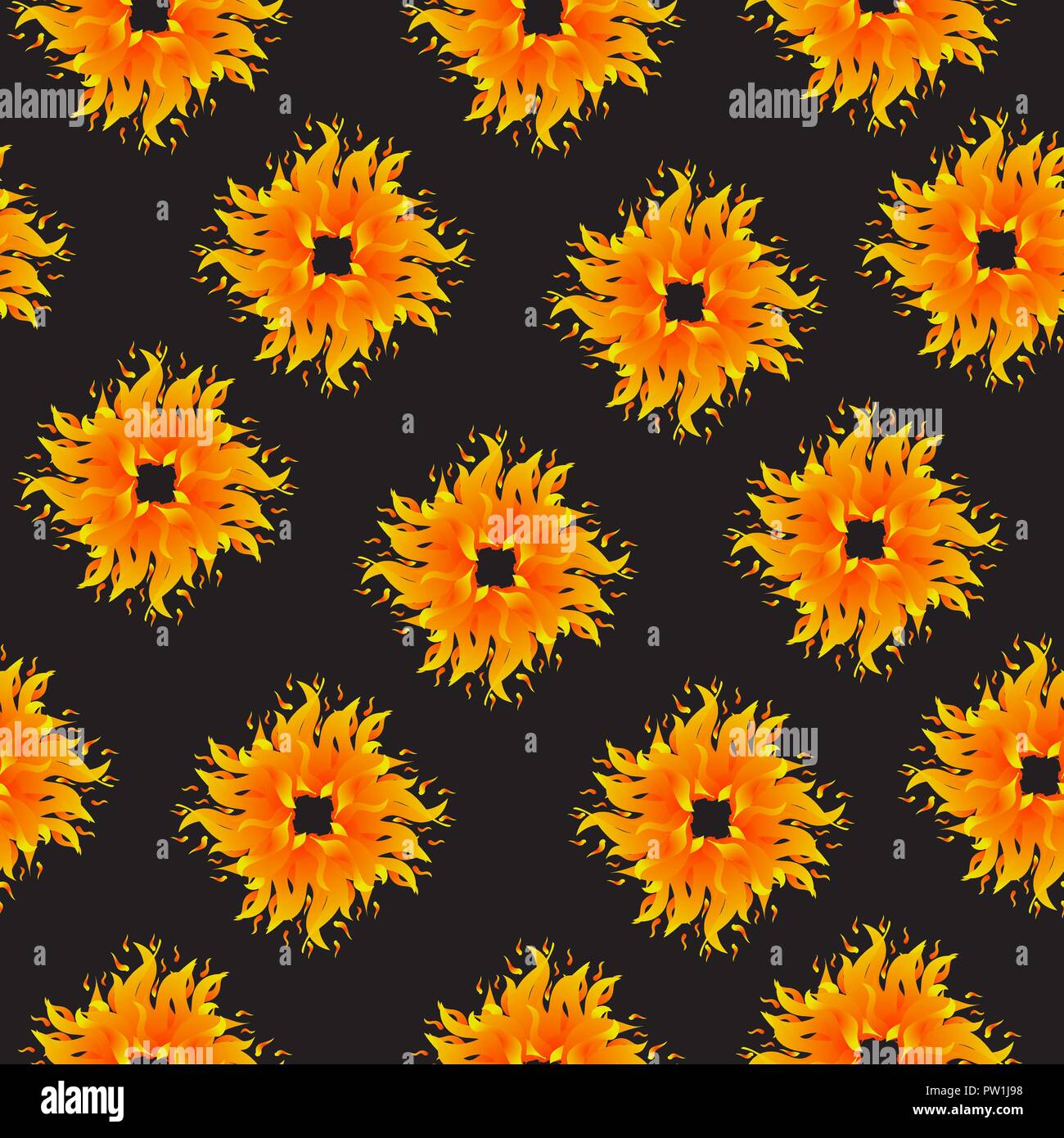 Seamless Pattern with Summer Sun Shapes. Vector Illustration. Flat ...