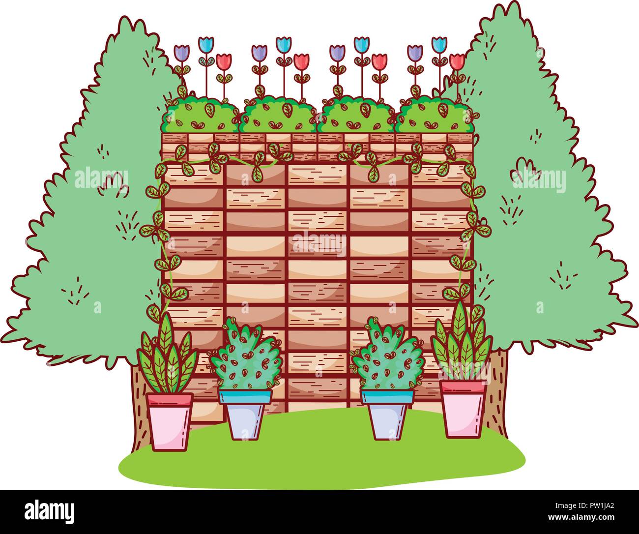 Cute garden cartoon Stock Vector Image & Art - Alamy