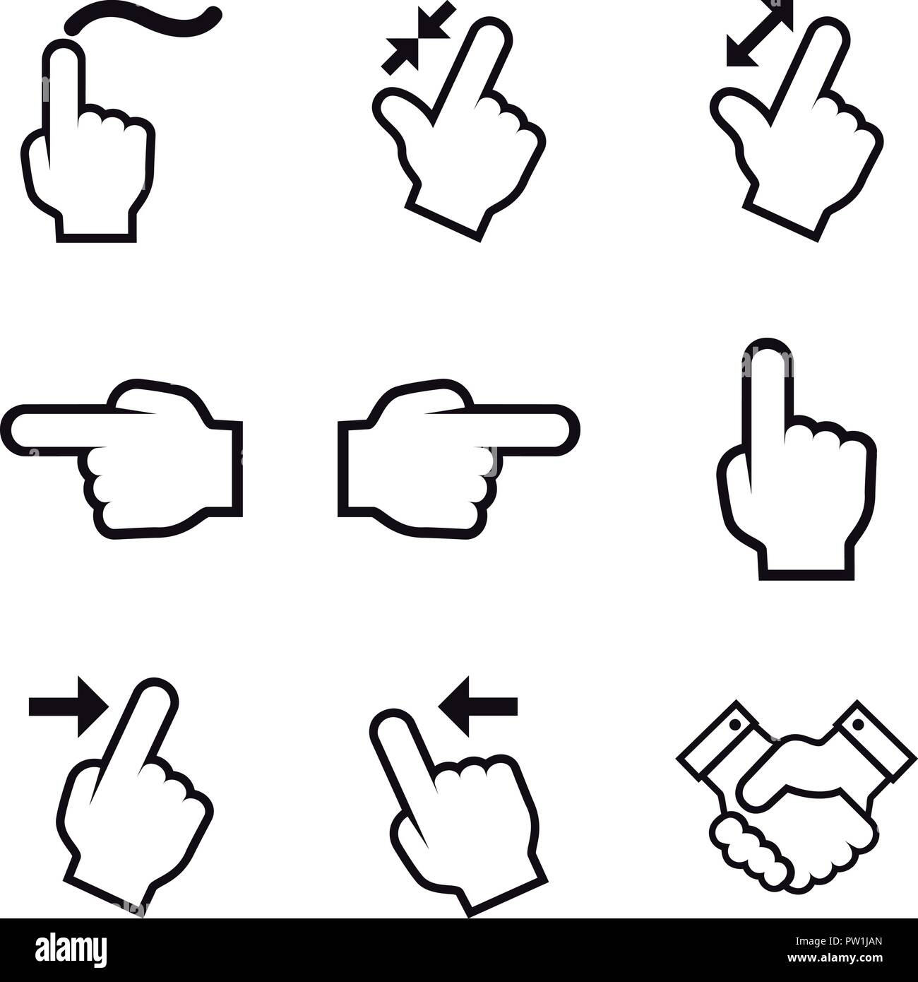 Hand gestures line Stock Vector Image & Art - Alamy