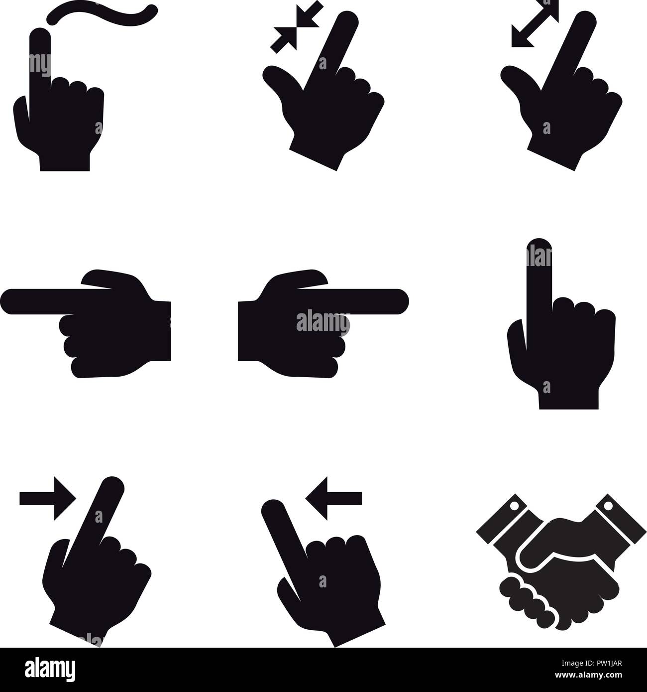 Hand gestures icons hi-res stock photography and images - Alamy