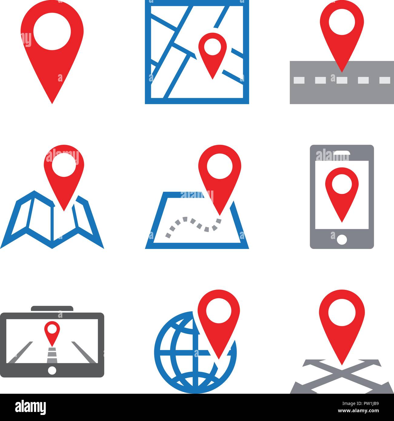 Map pins color Stock Vector Image & Art - Alamy