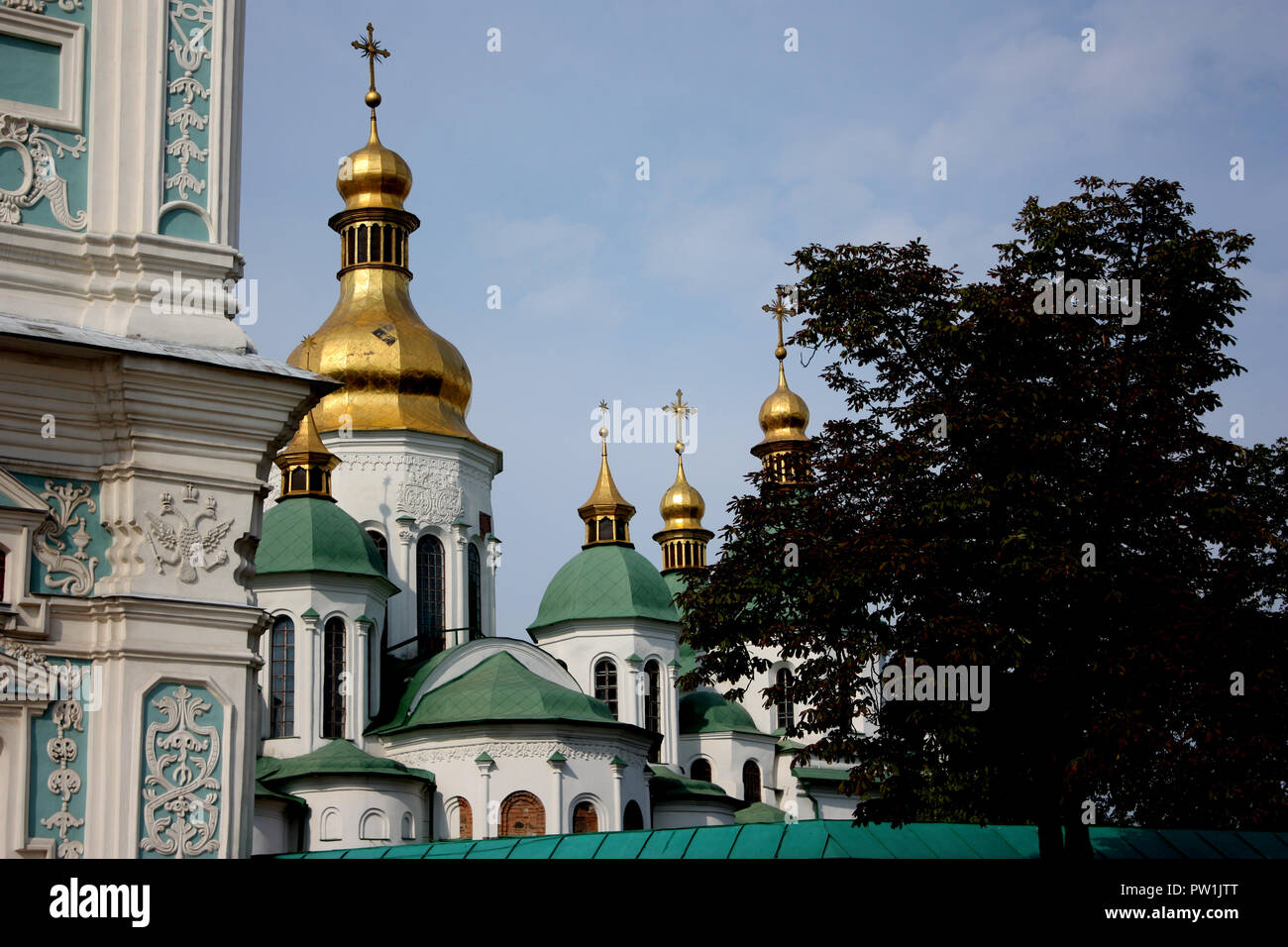 The domes and spires of St Sophia's Cathedral in Kyiv, Ukraine Stock ...