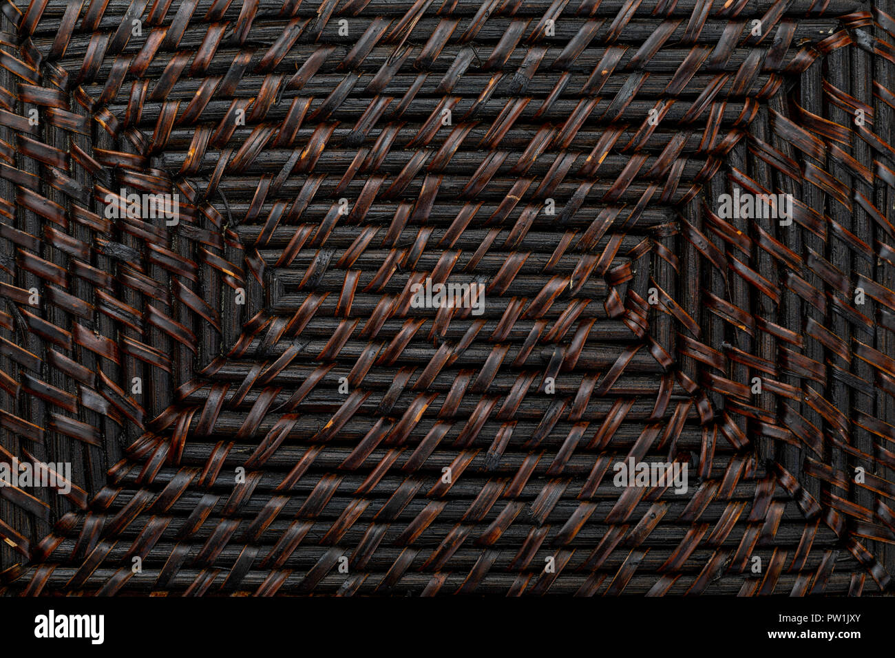 Natural texture of braided wicker of dark color. Horizontal and ...