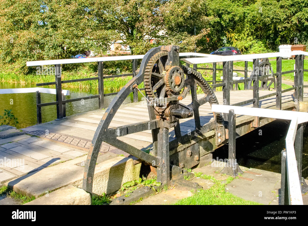 Forth & Clyde Canal Swing Bridge Locking mechanism where one sits on ...