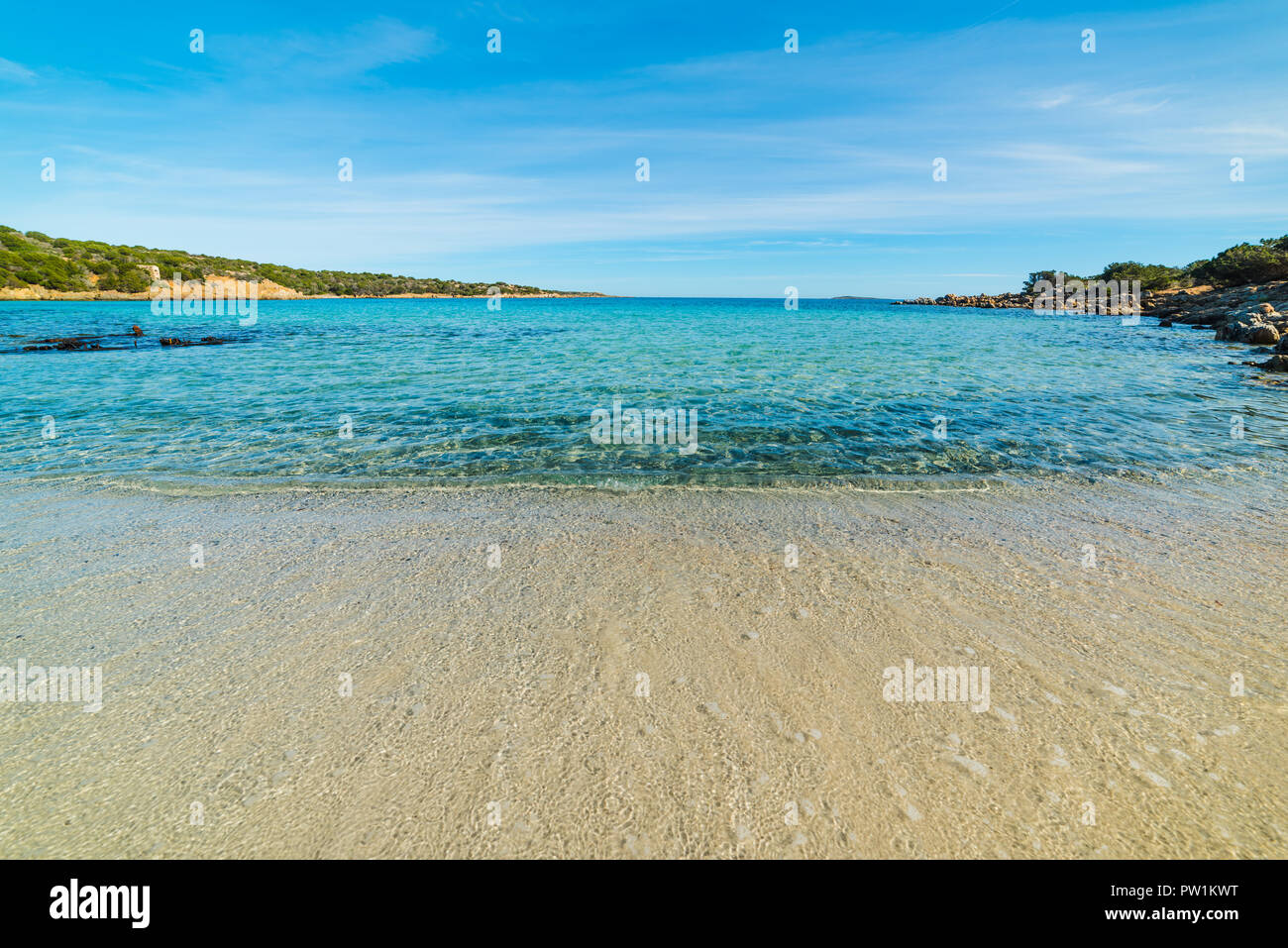White sand in Andreani cove in Caprera island, Sardinia Stock Photo - Alamy