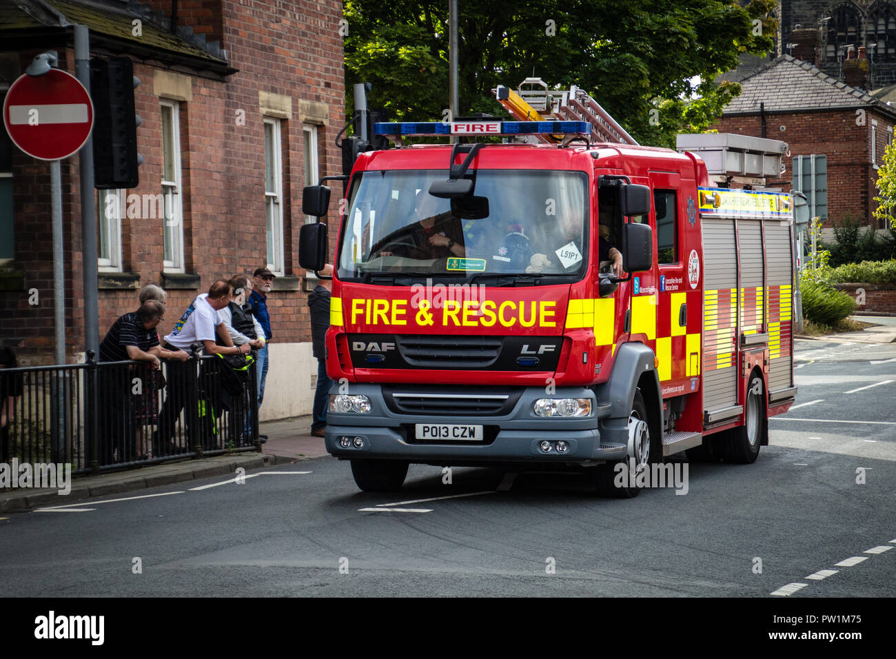 English firetruck DAF LF taken at Omskirk Motor fest2017 Stock Photo ...