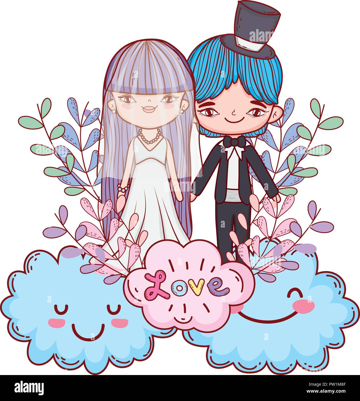 Wedding couple cartoons Stock Vector Image & Art - Alamy
