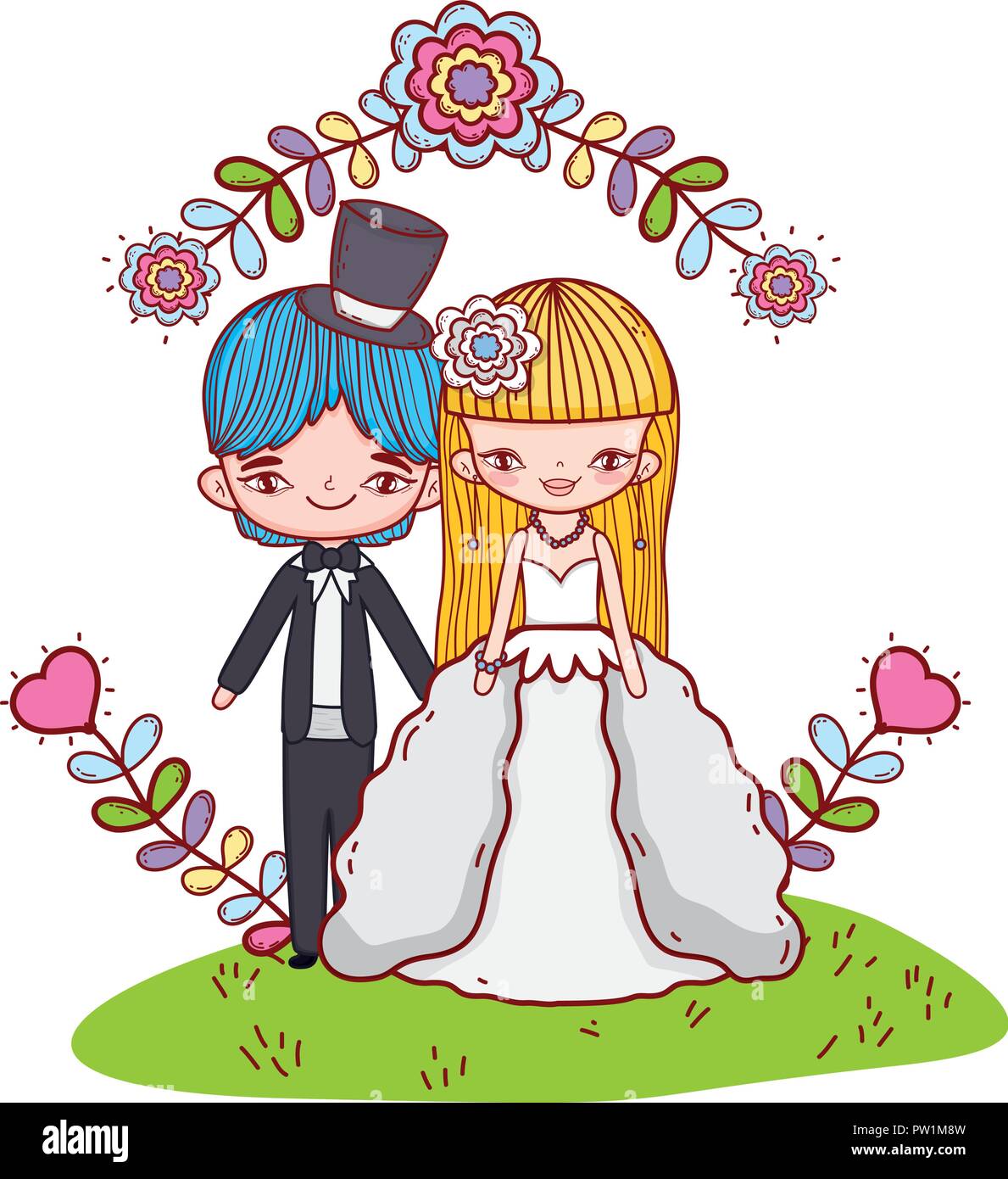 Wedding couple cartoons Stock Vector Image & Art - Alamy