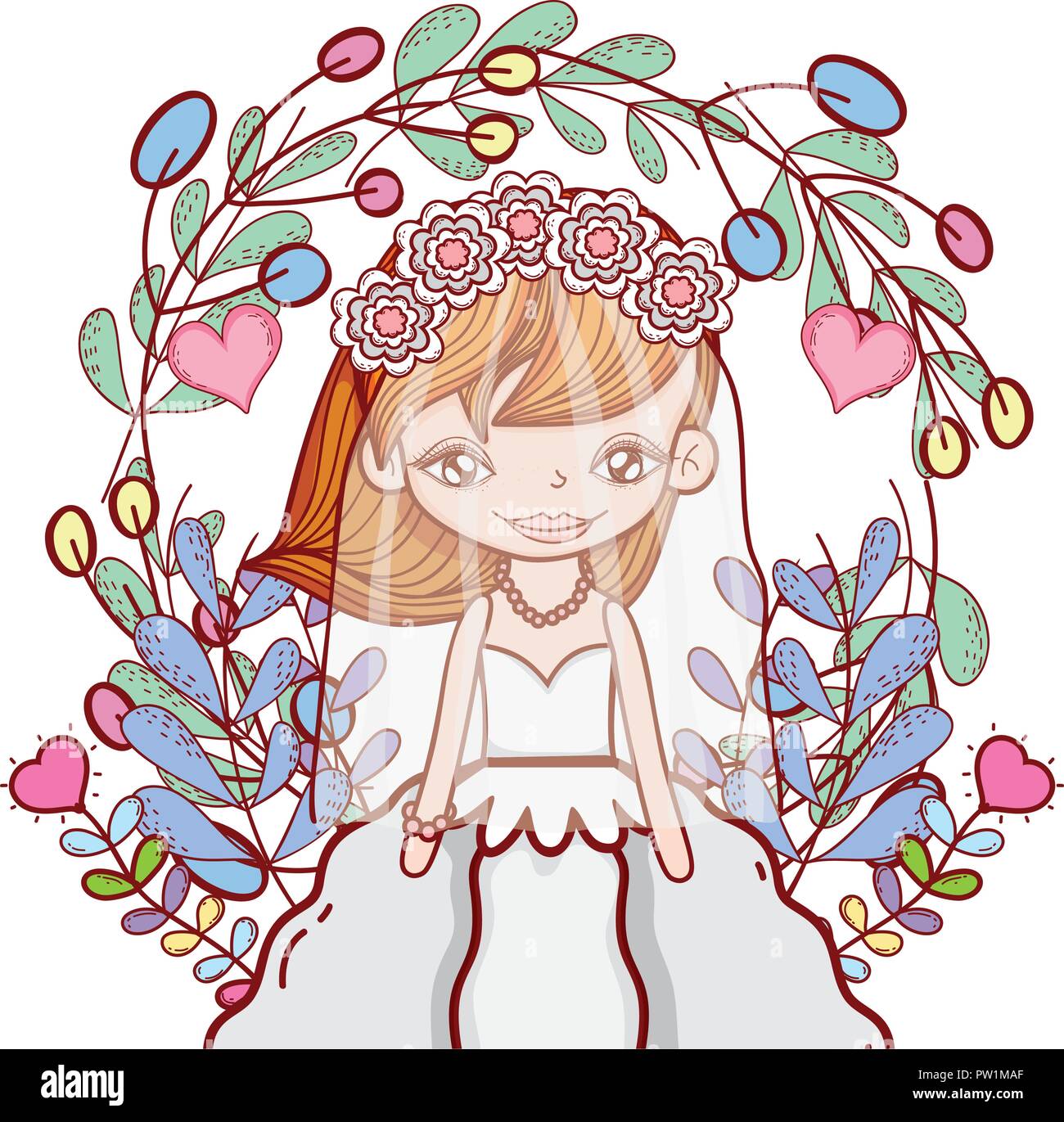 Bride cute drawings cartoons Stock Vector Image & Art - Alamy