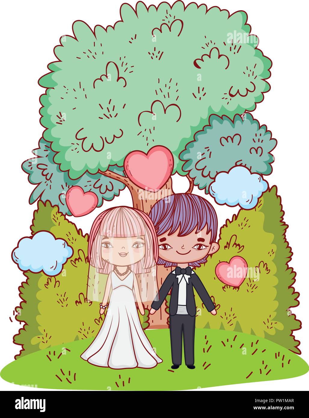Wedding couple cartoons Stock Vector Image & Art - Alamy