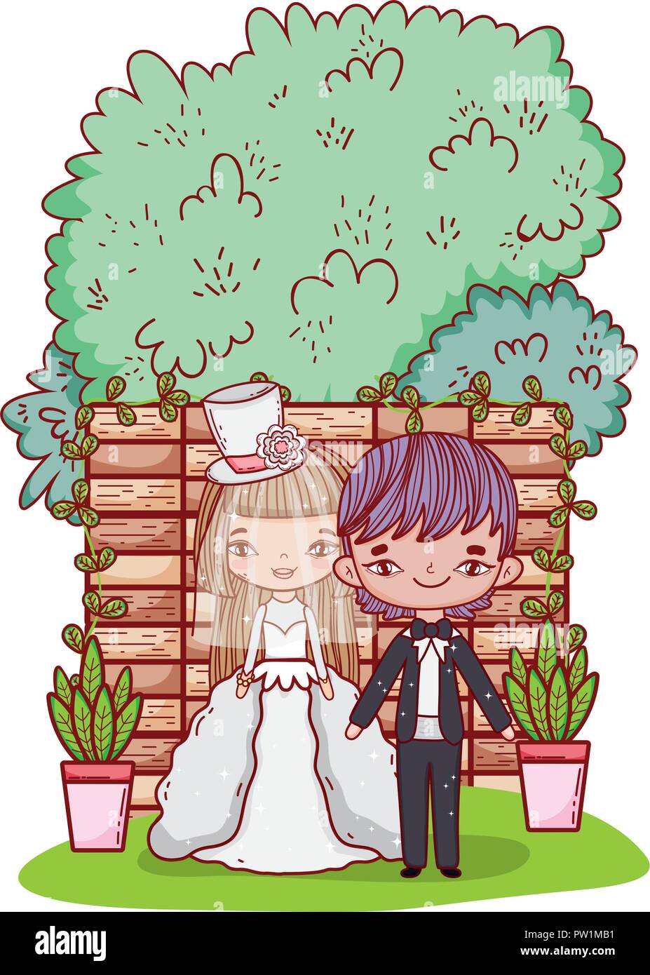 Wedding couple cartoons Stock Vector Image & Art - Alamy