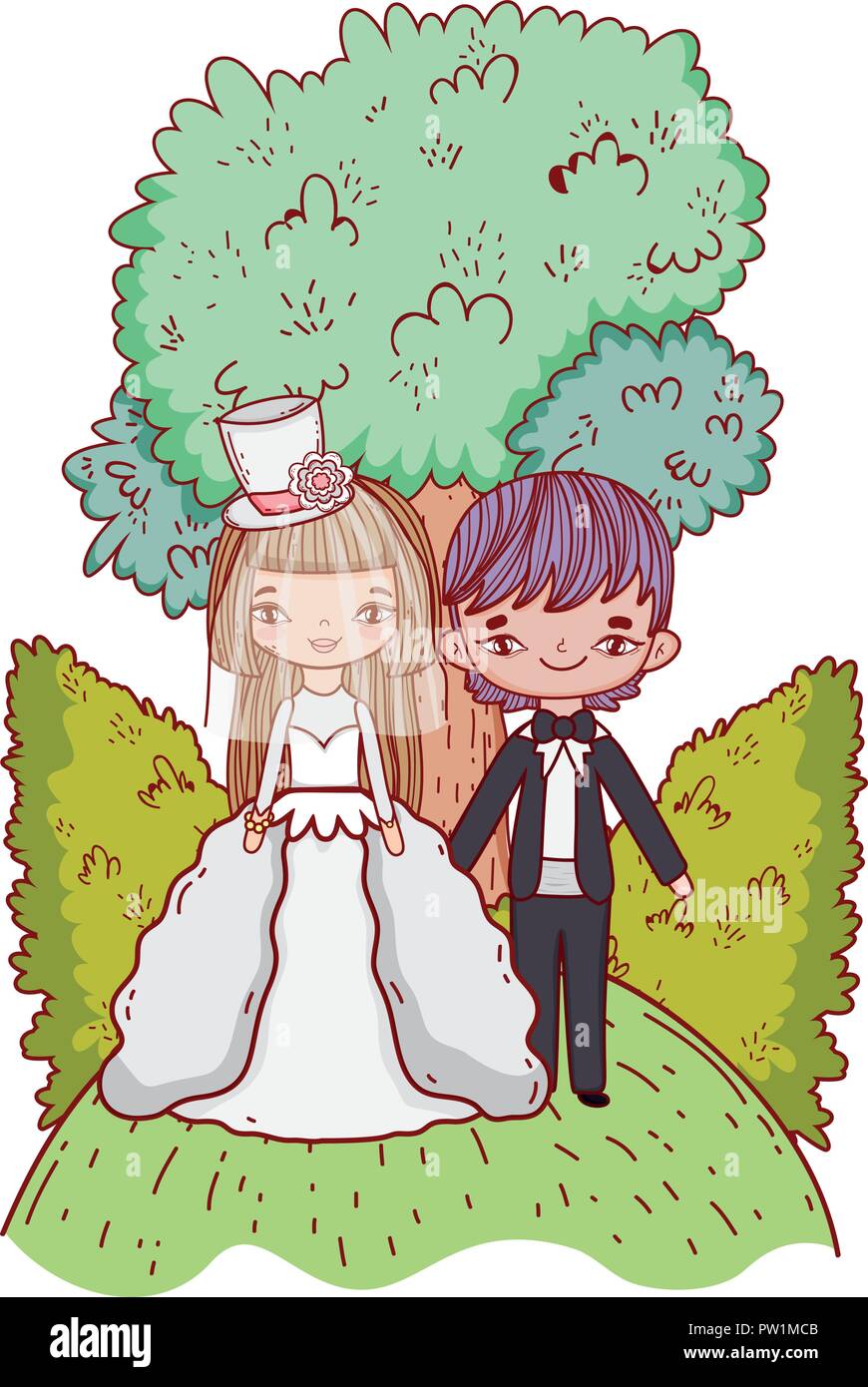 Wedding couple cartoons Stock Vector Image & Art - Alamy