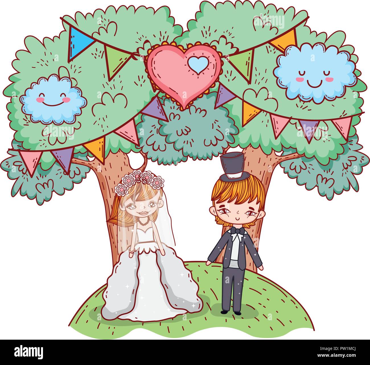 Wedding couple cartoons Stock Vector Image & Art - Alamy