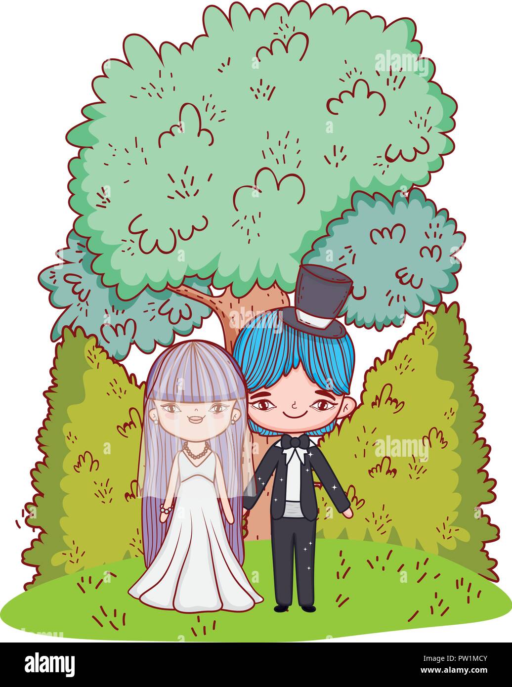 Wedding couple cartoons Stock Vector Image & Art - Alamy