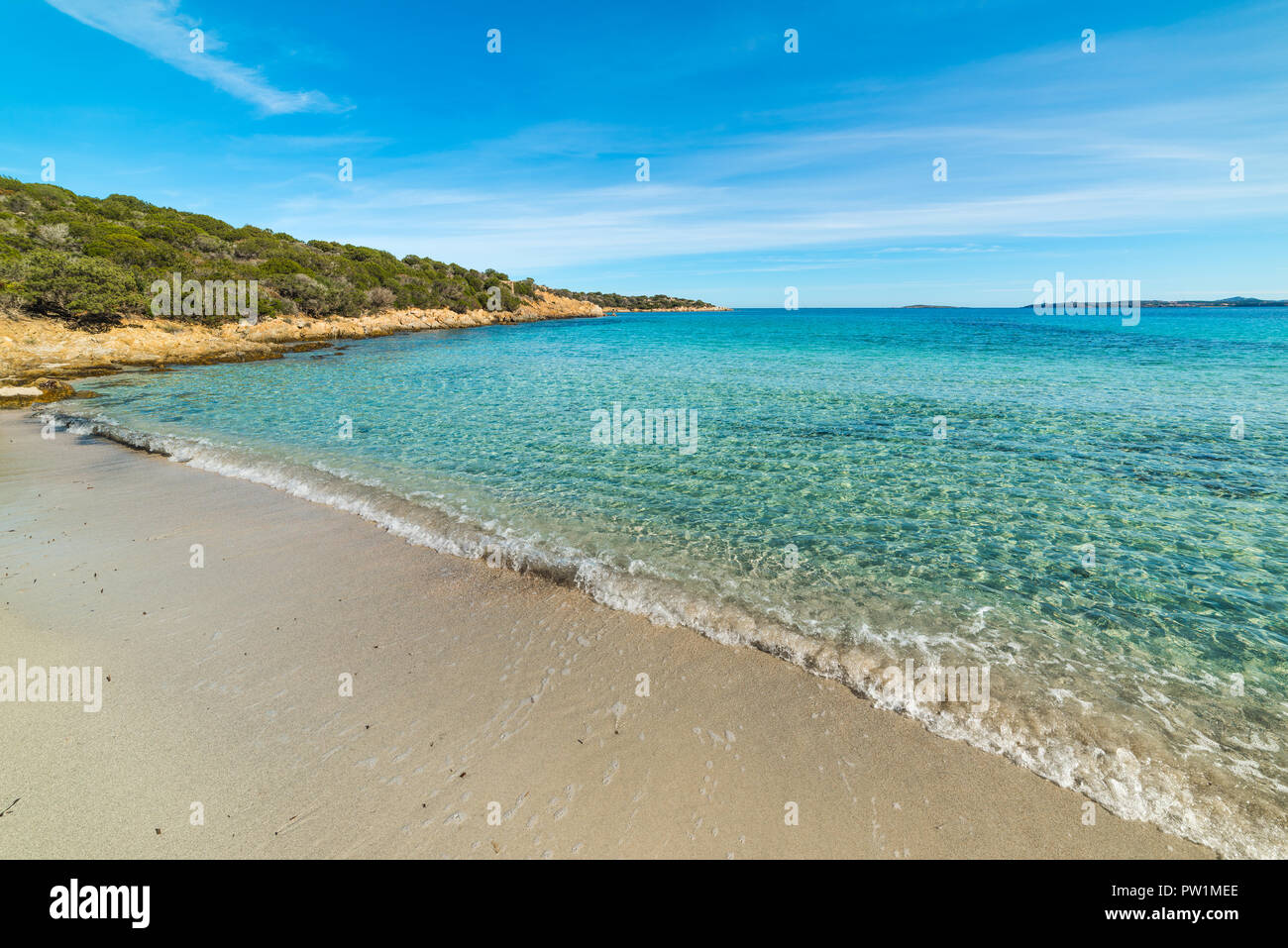 White sand in Andreani cove in Caprera island, Sardinia Stock Photo - Alamy