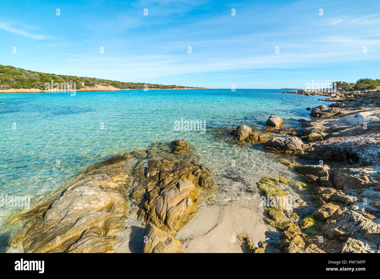 White sand in Andreani cove in Caprera island, Sardinia Stock Photo - Alamy