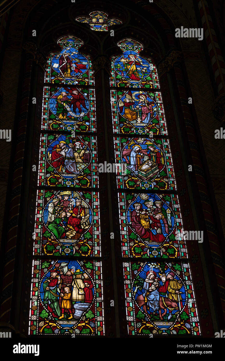 A large french window with design pattern allowing light to pass ...