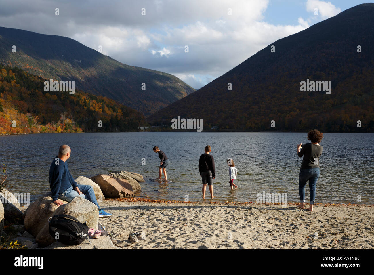 Family, Echo Lake, Franconia Notch, White Mountain National Forest, New ...