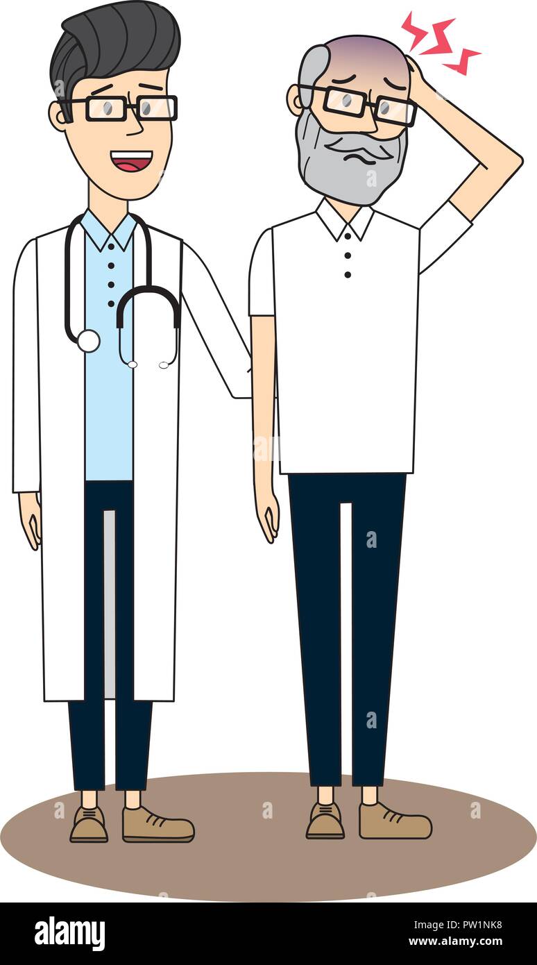 Man doctor stress headache Stock Vector Images - Alamy