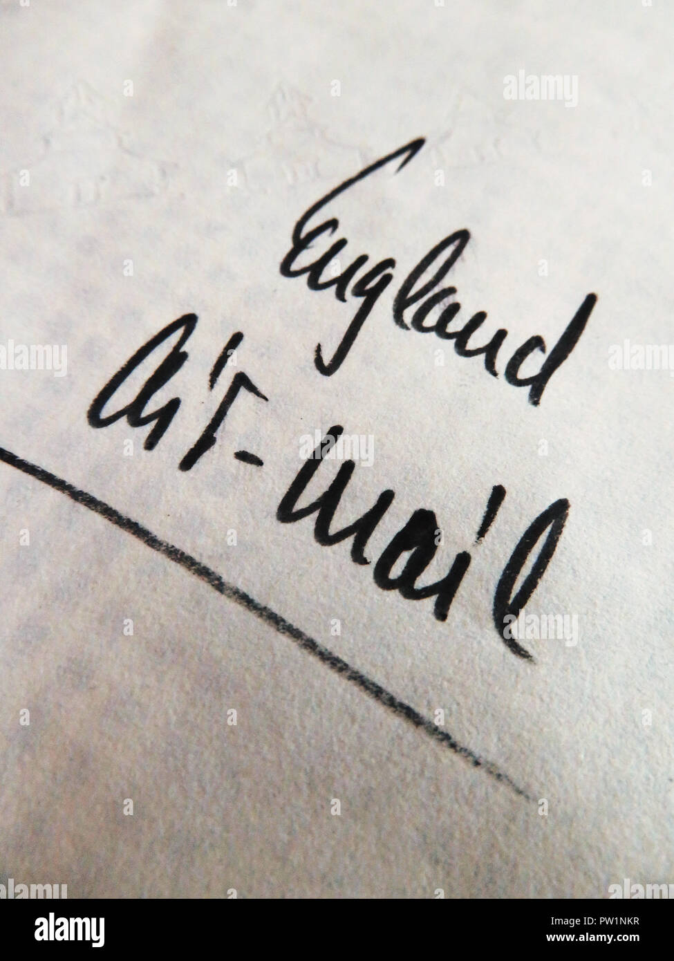 Hand written Airmail Letter from abroad Stock Photo - Alamy