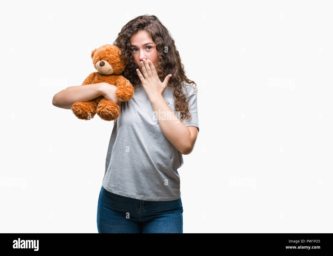 Scared Girl With Teddy