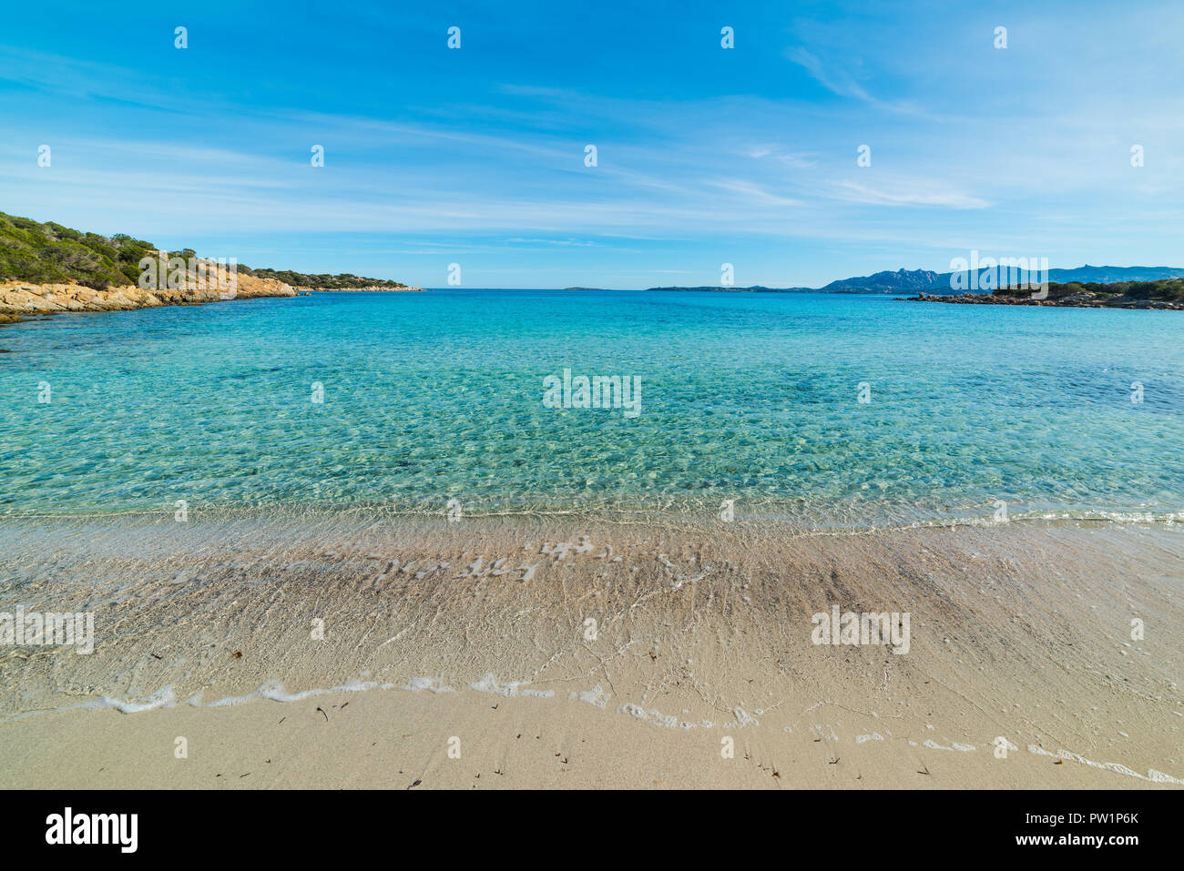 White sand in Andreani cove in Caprera island, Sardinia Stock Photo - Alamy