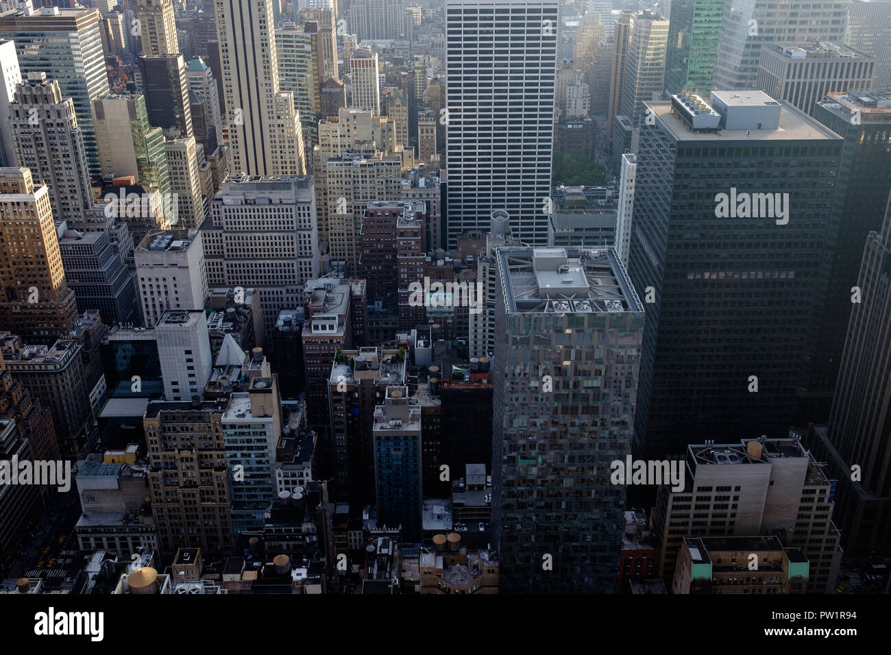 Manhattan from Rockeffeler center in 250 meters Stock Photo - Alamy