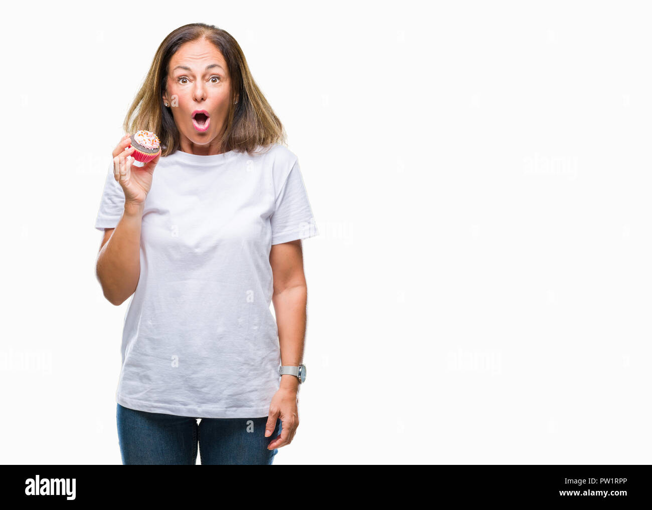 Portrait scared hispanic woman Cut Out Stock Images & Pictures - Alamy